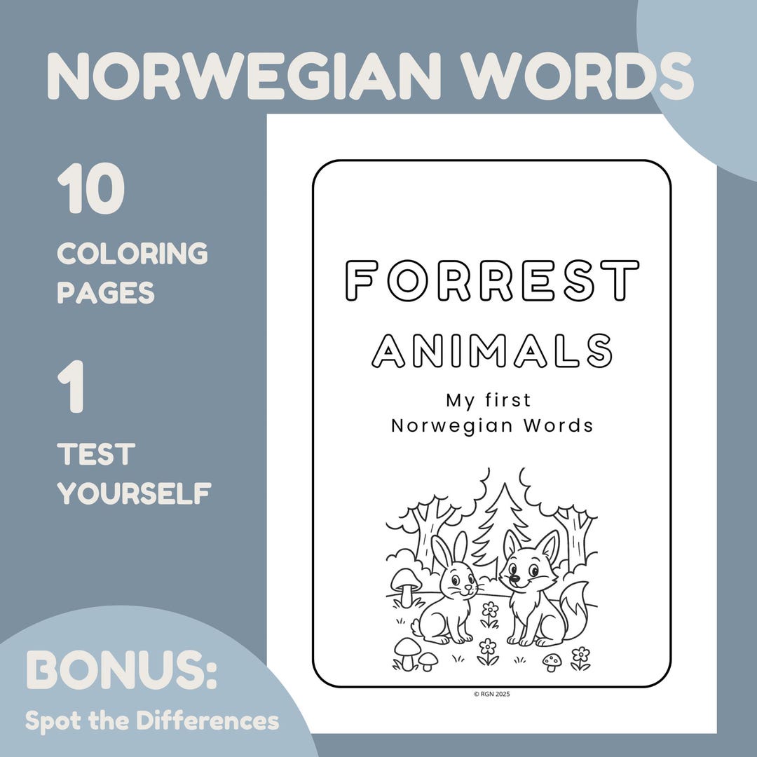 Learn Norwegian | Norwegian Coloring | Forrest Animals | My First ...