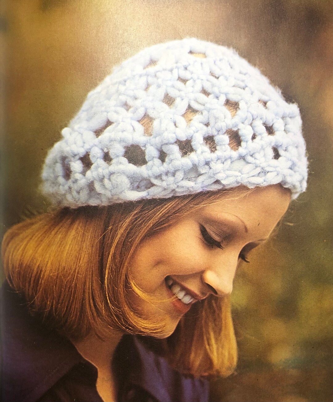 Vtg Macrame PATTERN Beret / Beanie / Hat, Macrame Beanie DIY, Macrame ...