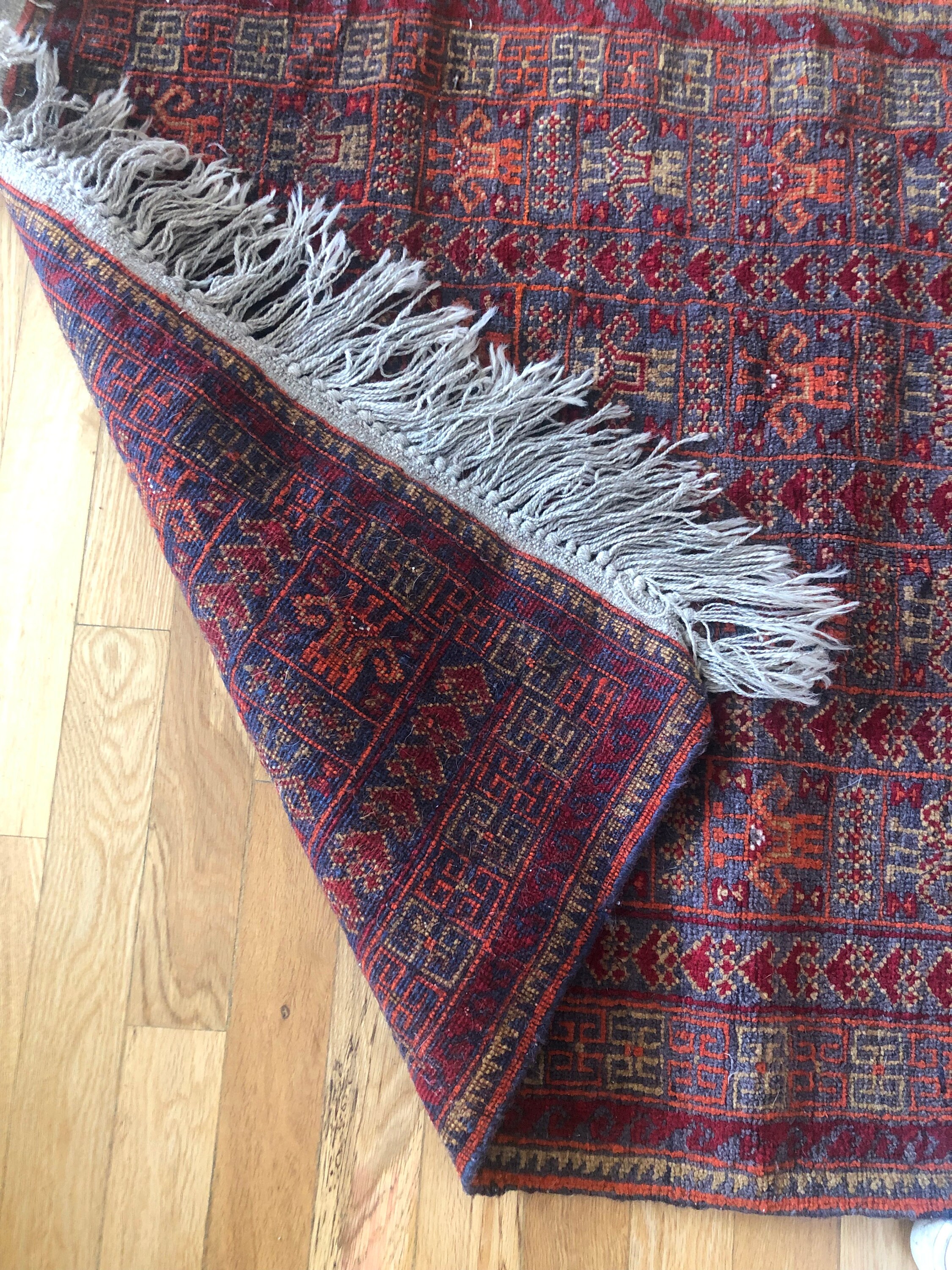 5x3 Vintage Soft Wool Persian Rug, Vintage Rug, 5x3 Rug, Burgundy Rug ...