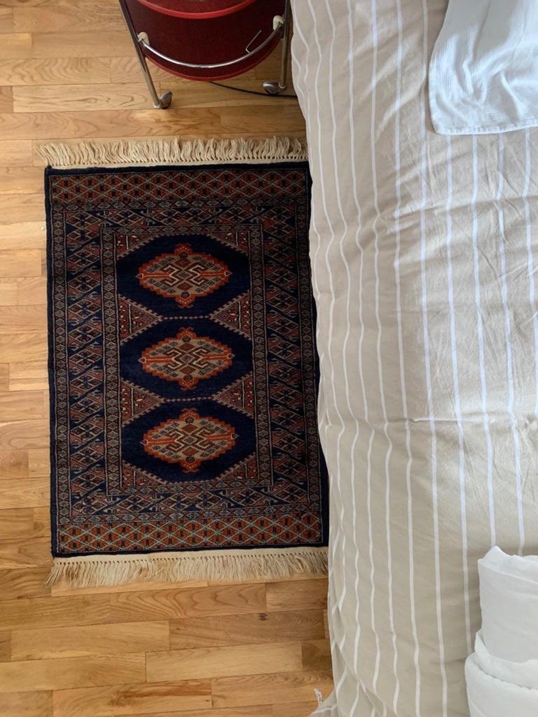 3x2 Small Handwoven Persian Rug Mat, Vintage Rug, Bed Side Rug, Navy ...