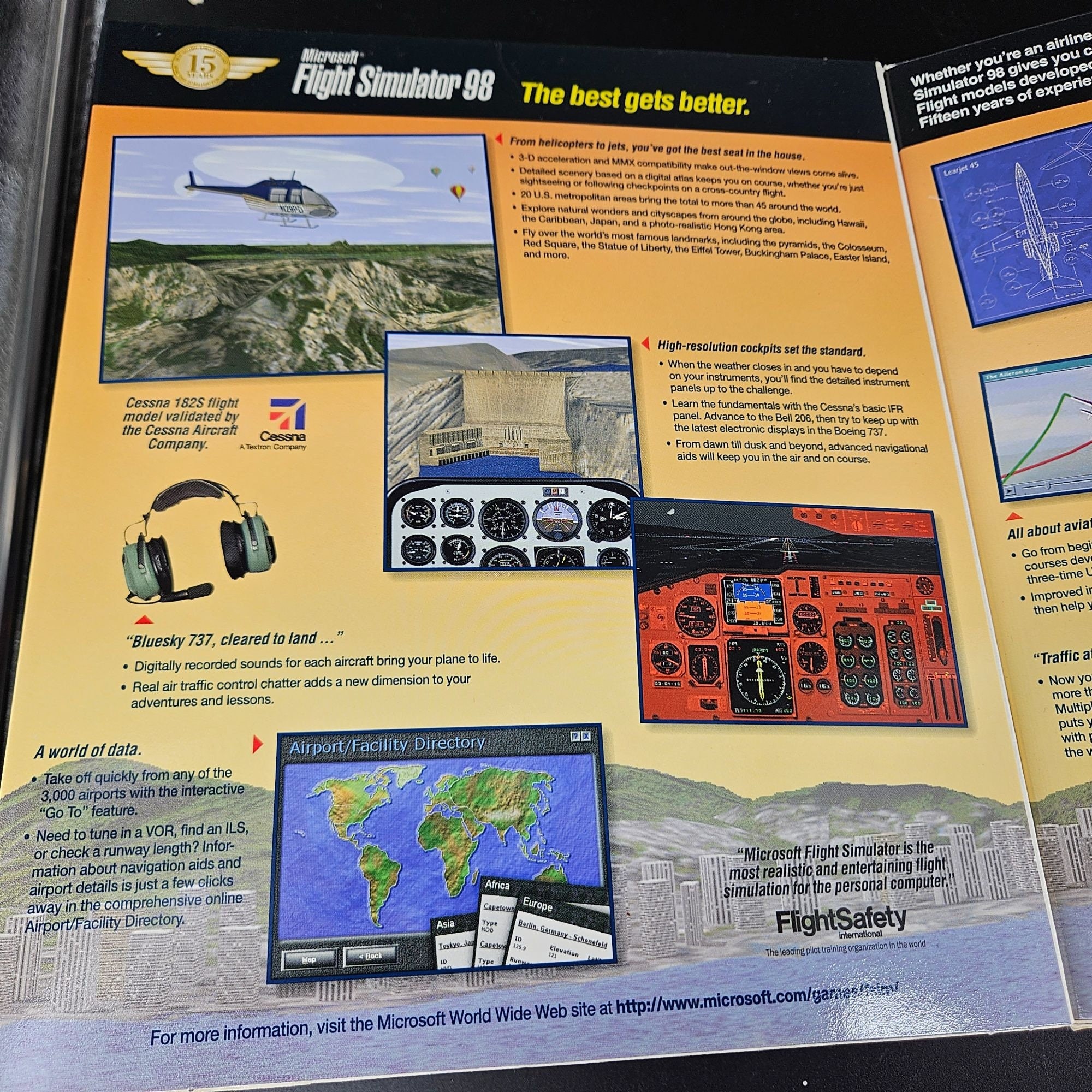 Microsoft Flight Simulator 1998 PC CD Pilot Handbook Window Plus World ...