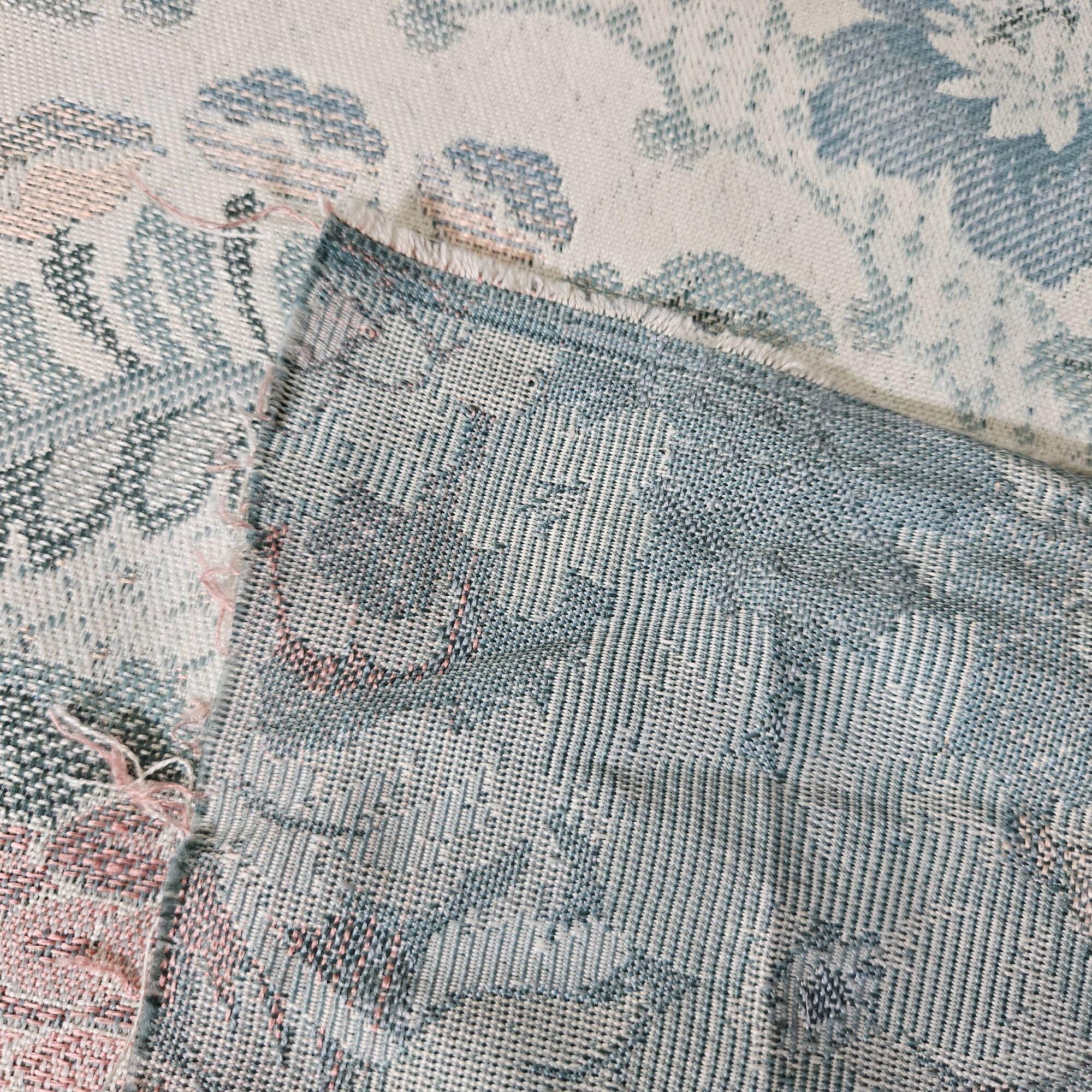 Upholstery Tapestry Fabric Material Renaissance Baroque Blue Cream 56 ...
