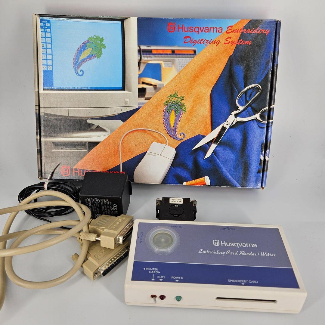 Husqvarna Embroidery Card Reader Writer Digitizing System Cables ...