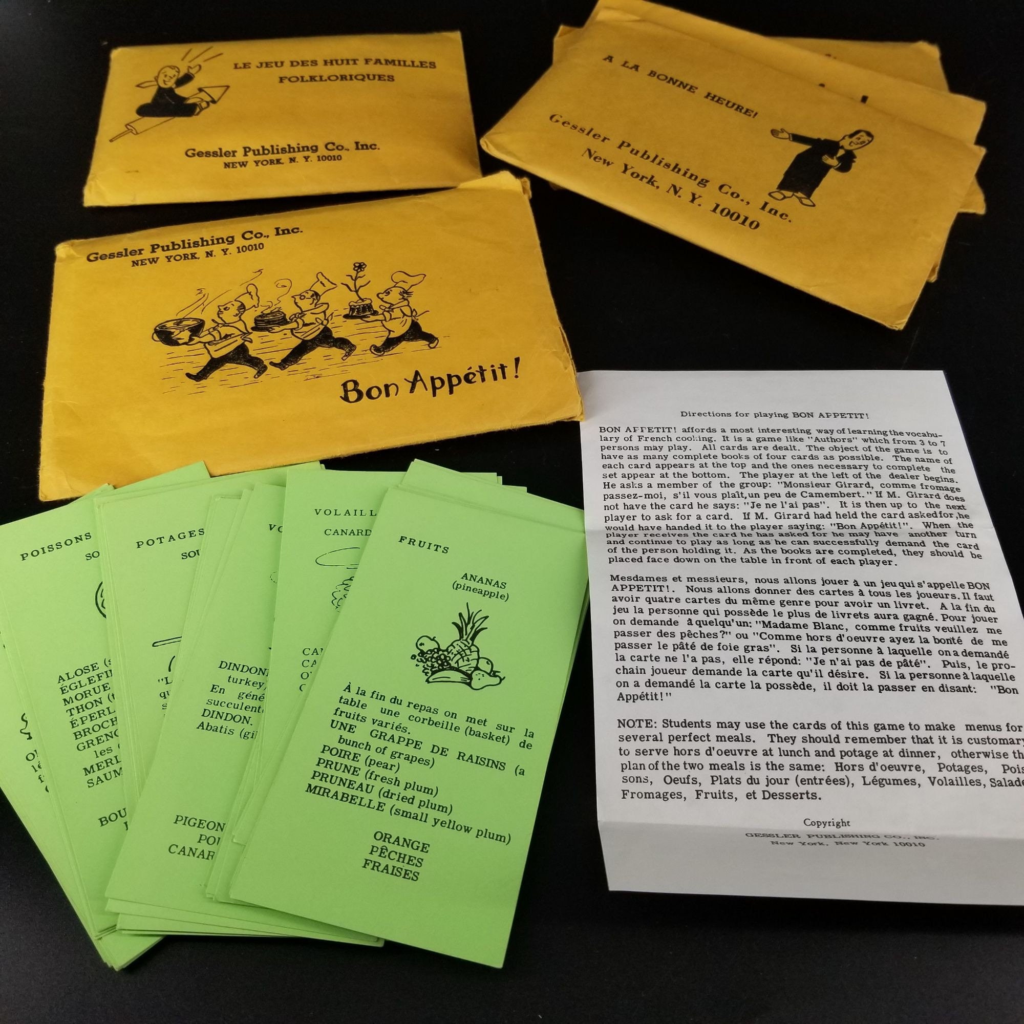 Vintage French Francois Language Vocabulary Learning Flash Card Game ...