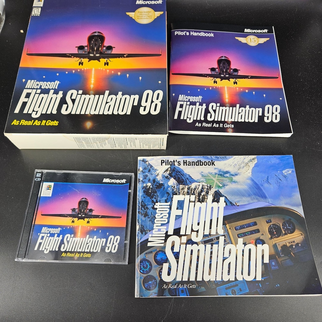 Microsoft Flight Simulator 1998 PC CD Pilot Handbook Window Plus World ...