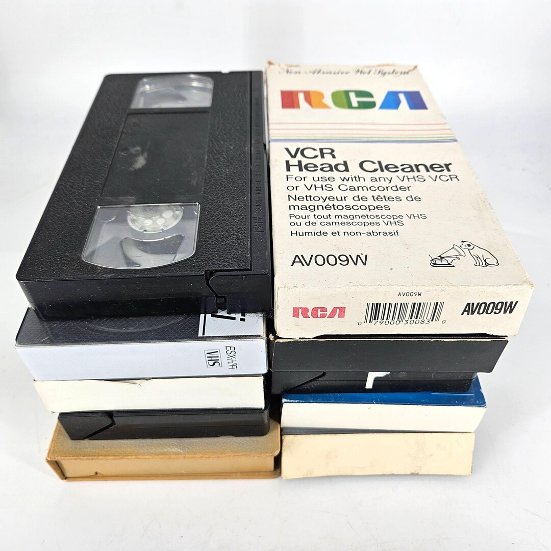 Vintage VHS VCR Video Prerecorded Movies Shows Ads Blank Tape Cleaner ...
