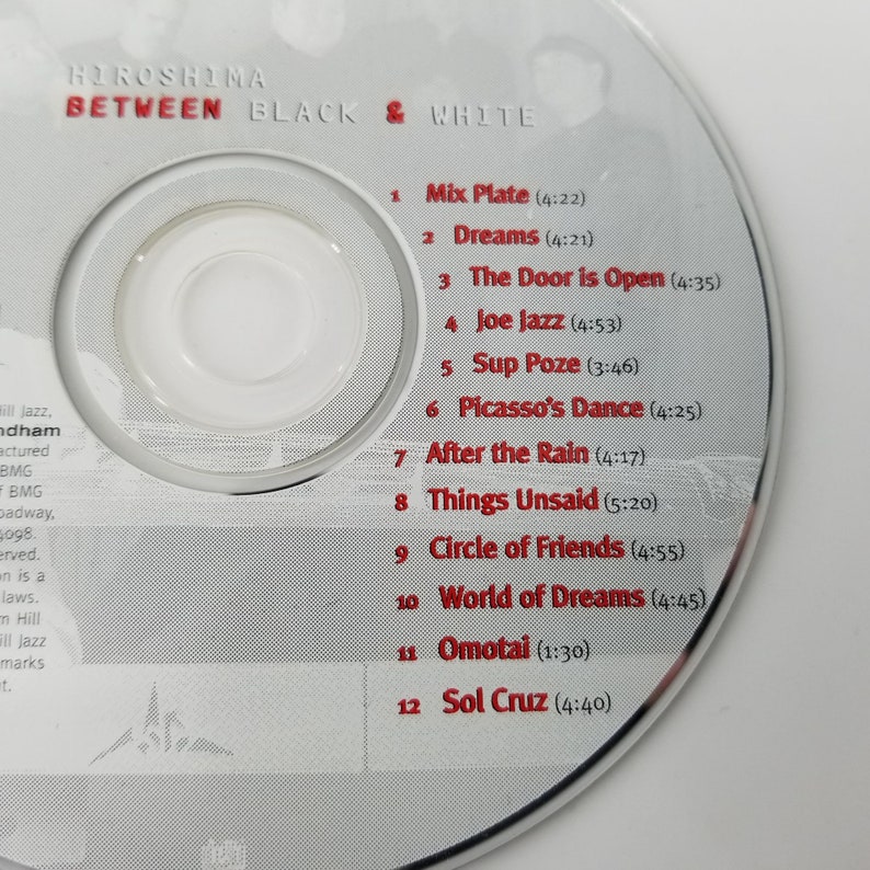 Hiroshima Music CD Between Black and White 1999 R&B American Japanese ...