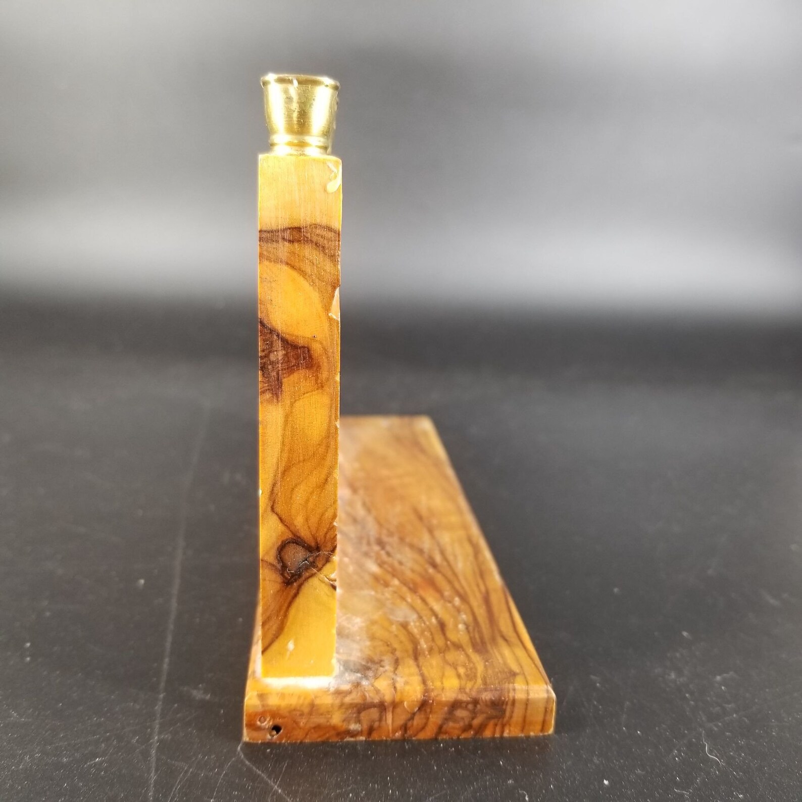 Jewish Menorah Wooden Hand Carved Wailing Wall Candle Holder Jerusalem ...