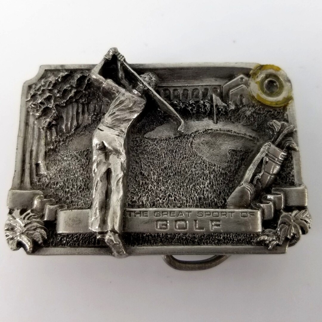 Vintage Bergamot Golf Belt Buckle Rectangle Silver Metal 2.75 X 2 1983 ...