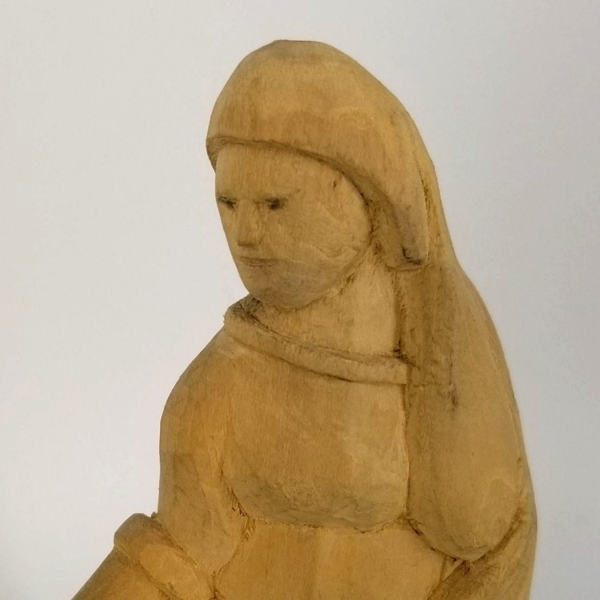 Wooden Nativity Scene Hand Carved Holy Family Farmhouse Rustic Folk Art ...