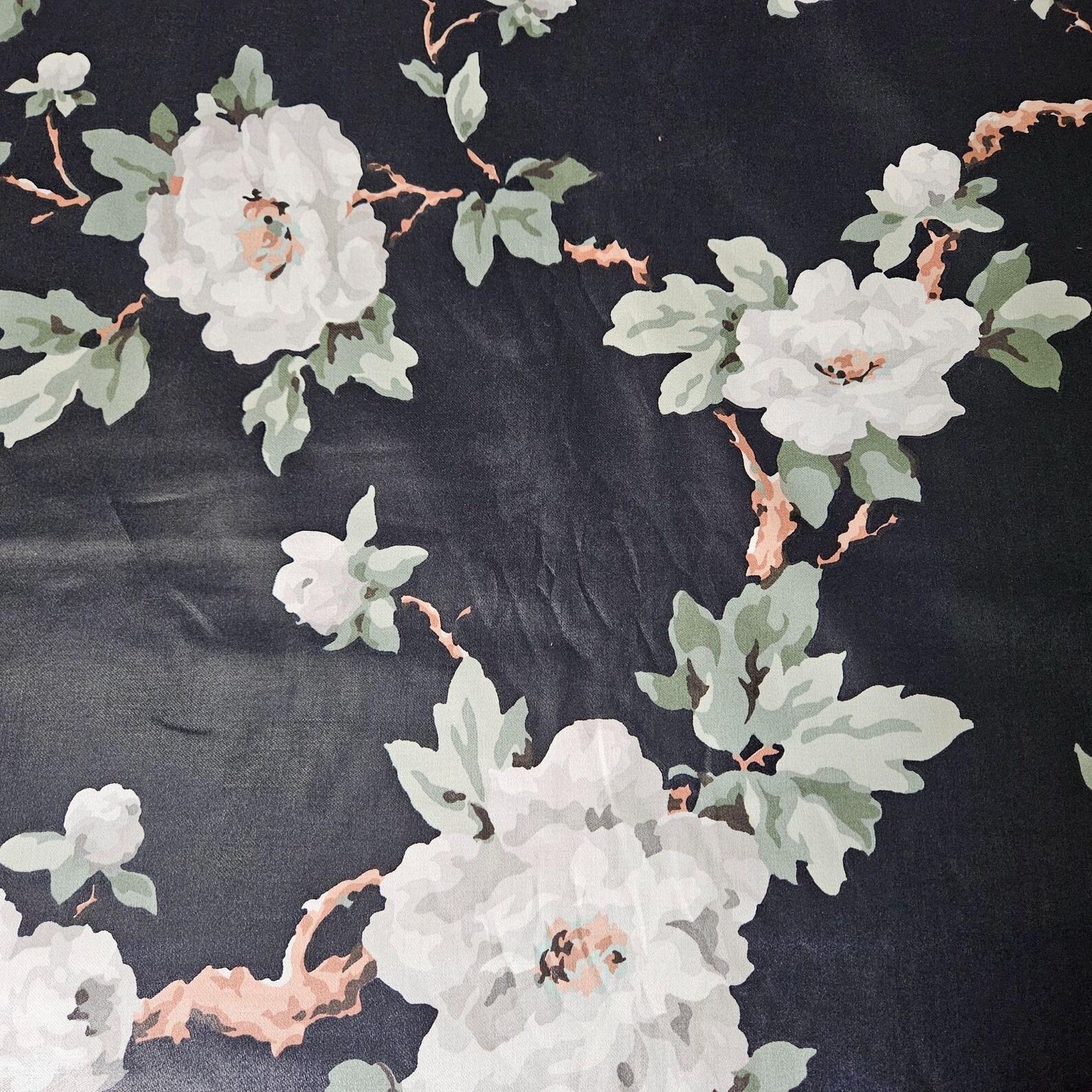 Waverly Upholstery Tapestry Fabric Material Jamaica Floral Blue White ...