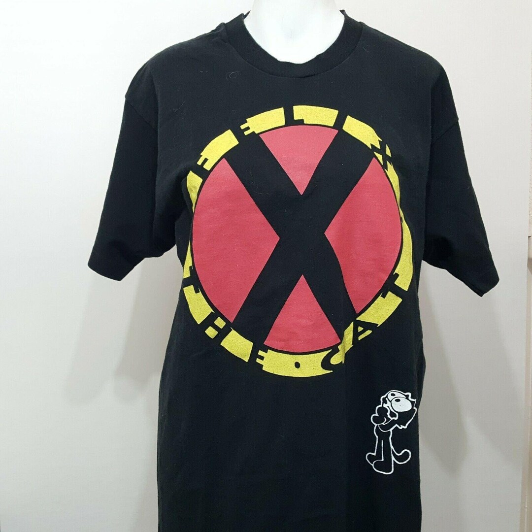 Vintage 90's Felix the Cat Black Red Single Stitch T-shirt Large Felix ...