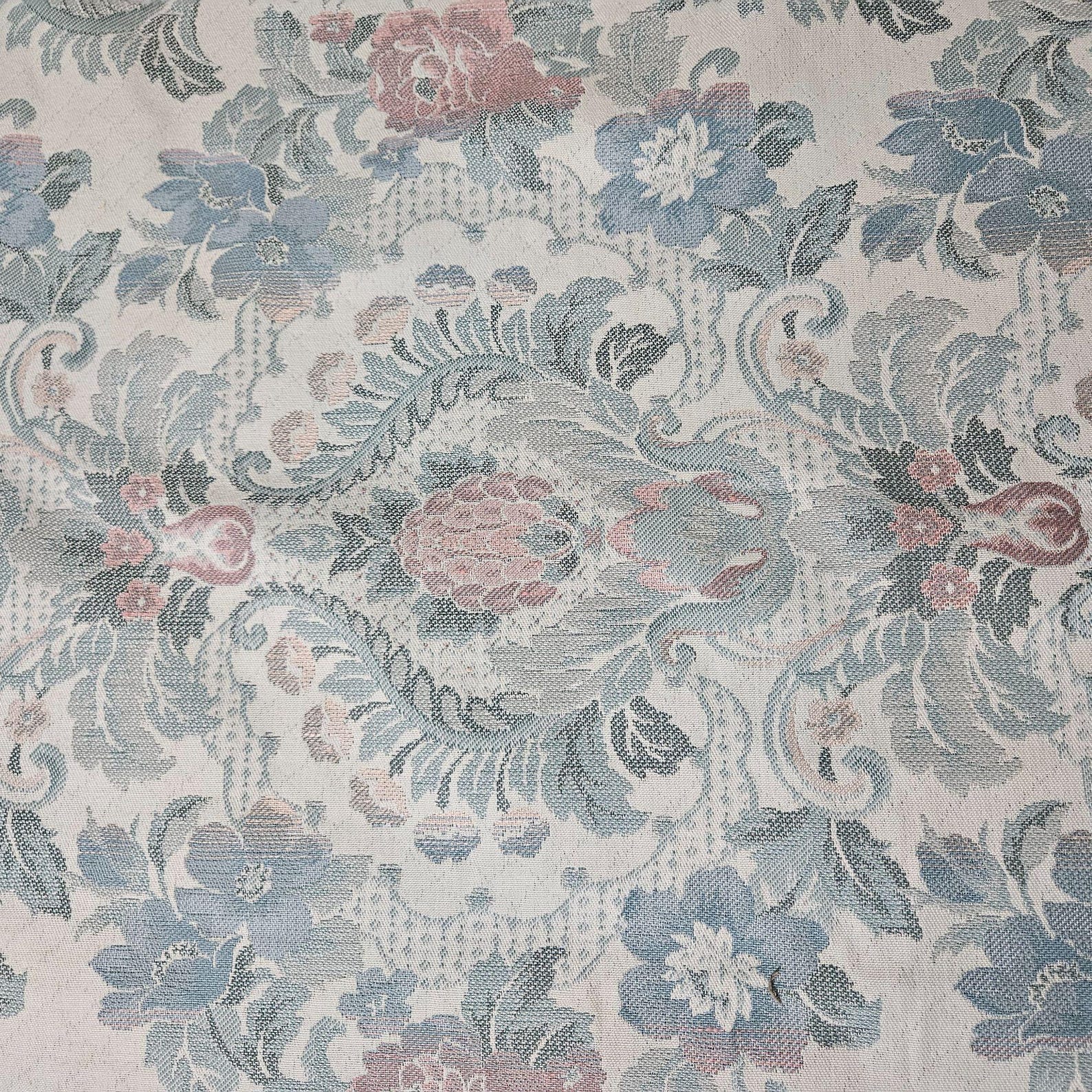 Upholstery Tapestry Fabric Material Renaissance Baroque Blue Cream 56 ...