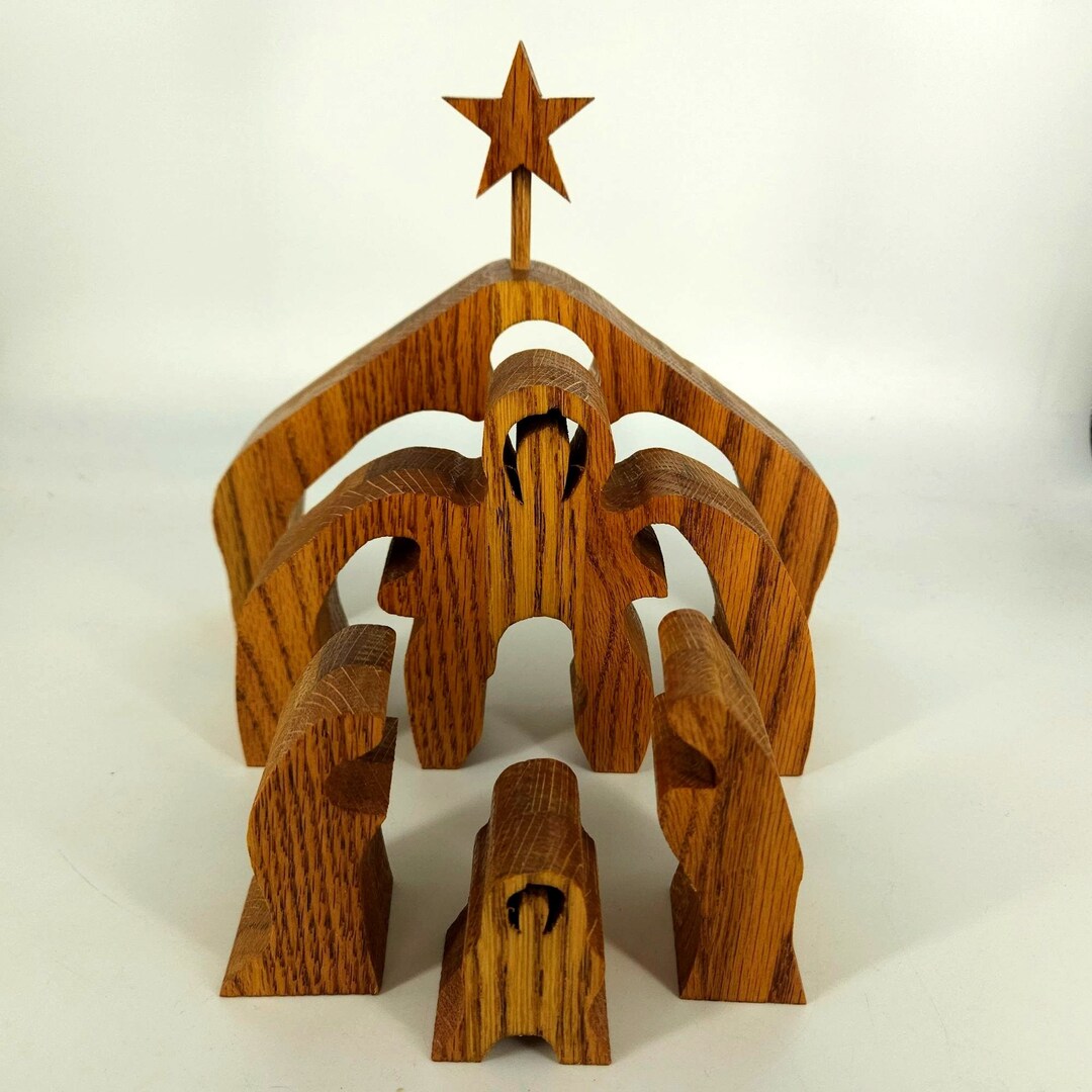 Wooden Nativity Scene Hand Made Cut Puzzle Holy Family Folk - Etsy