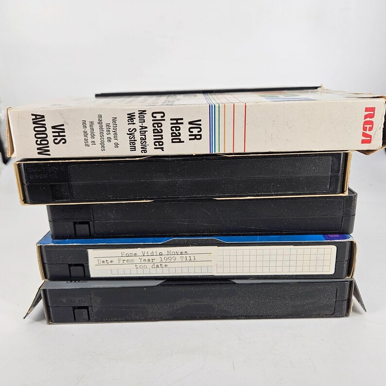 Vintage VHS VCR Video Prerecorded Movies Shows Ads Blank Tape Cleaner ...