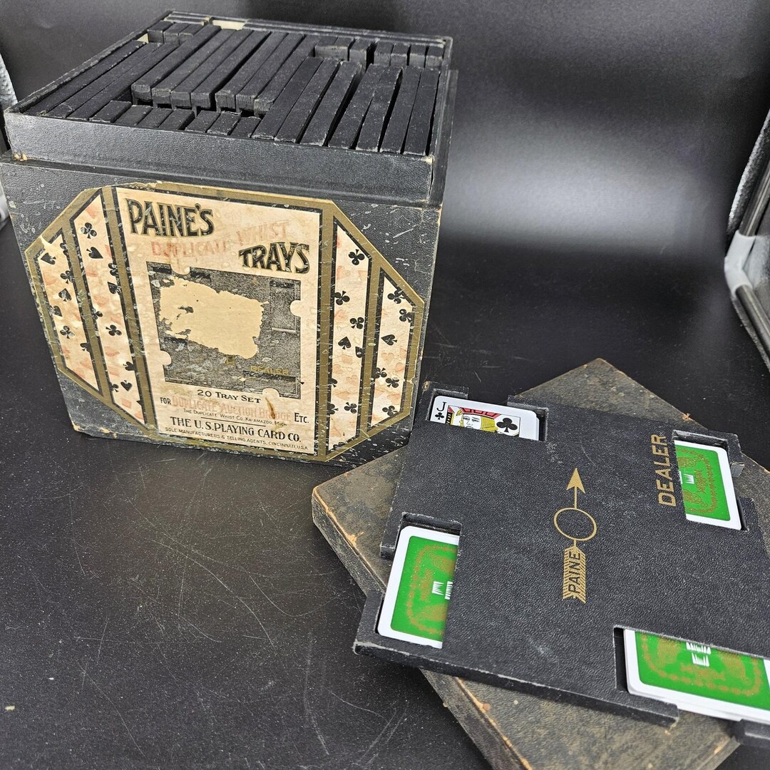 Vintage Paine's Duplicate Whist Trays 20 Tray Set US Playing Card Co ...