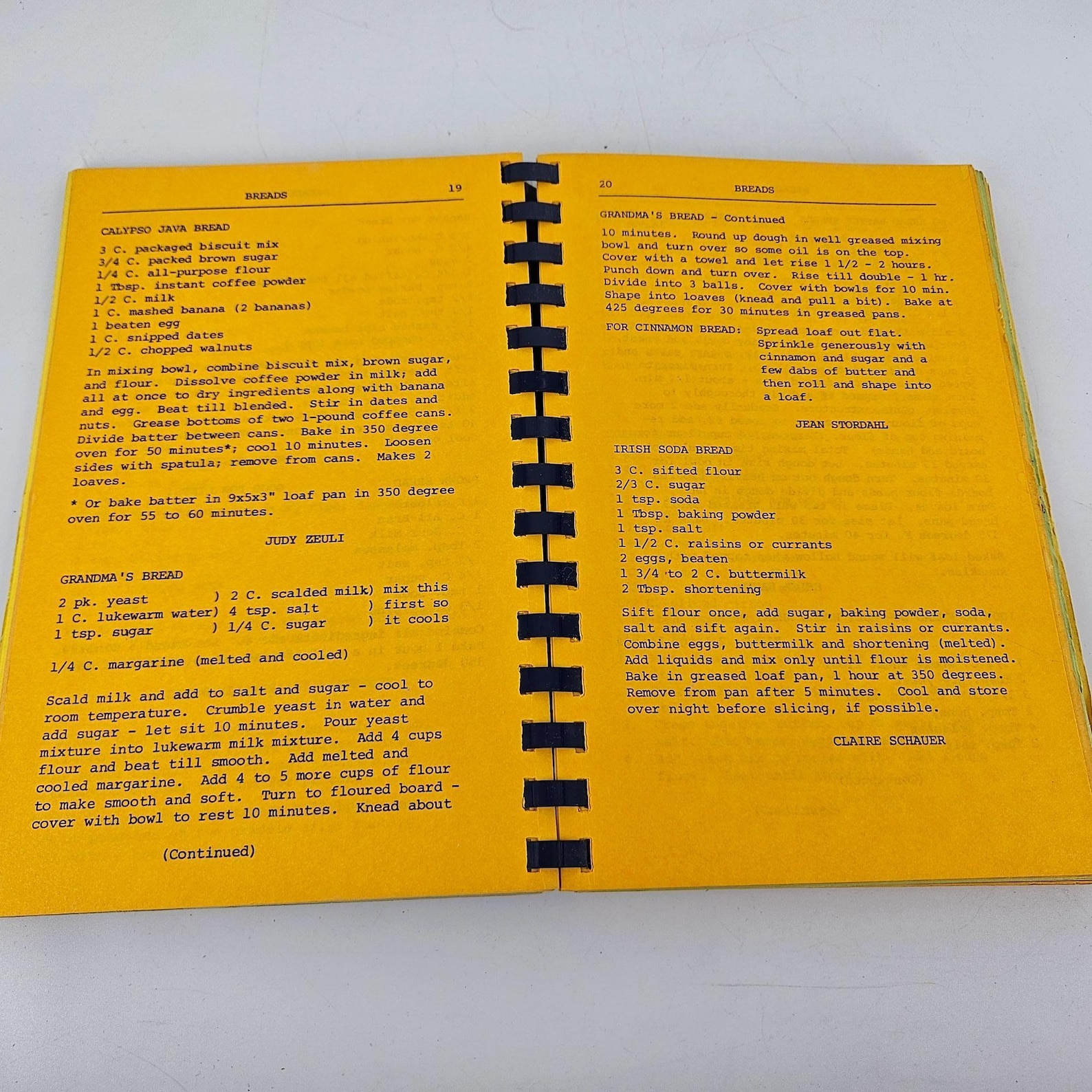Cookbook Recipe St John Lutheran School Church IL Handmade Typed ...
