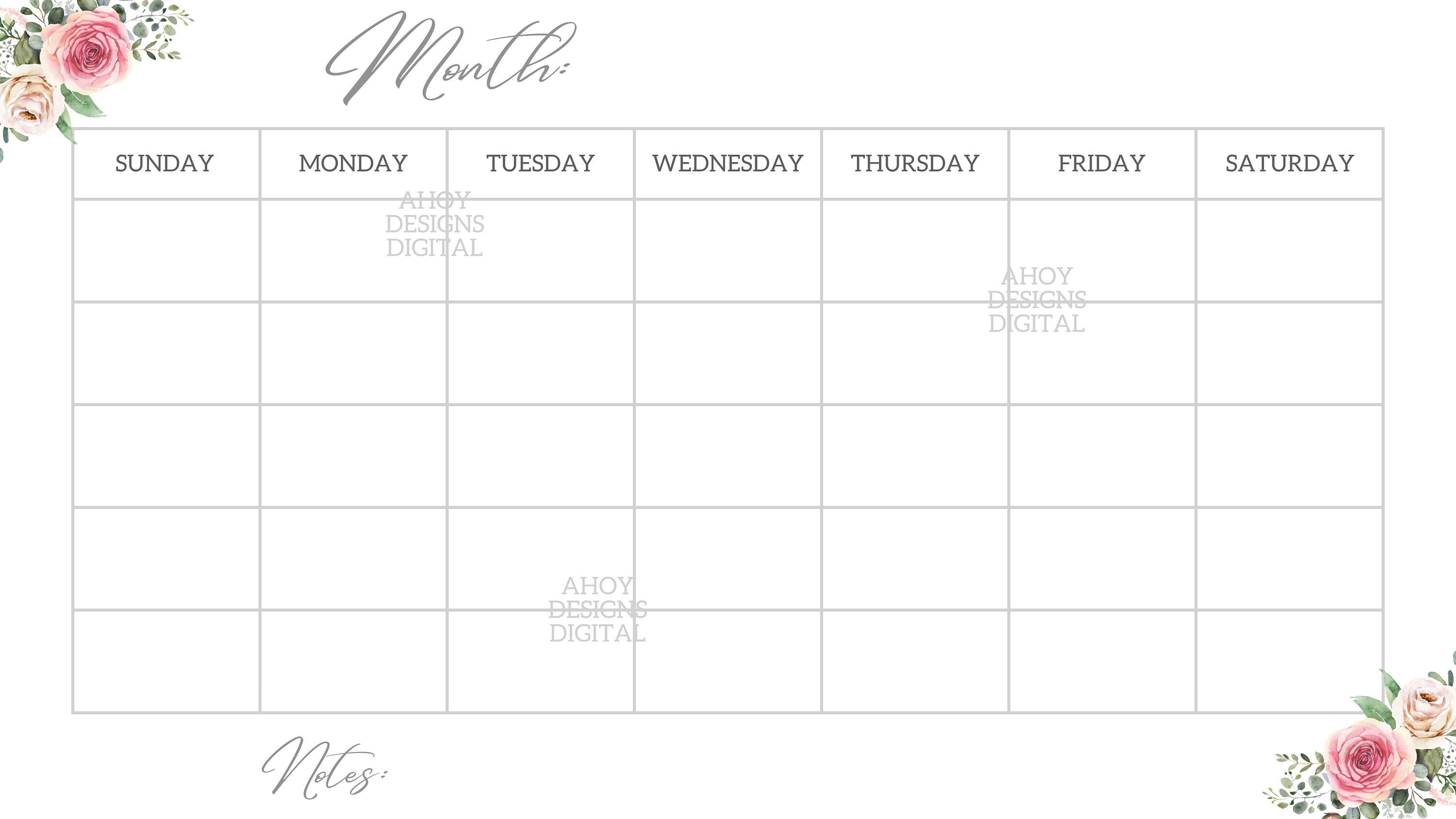 Personalised Wedding Calendar | Month Calendar | Printable Personalised ...