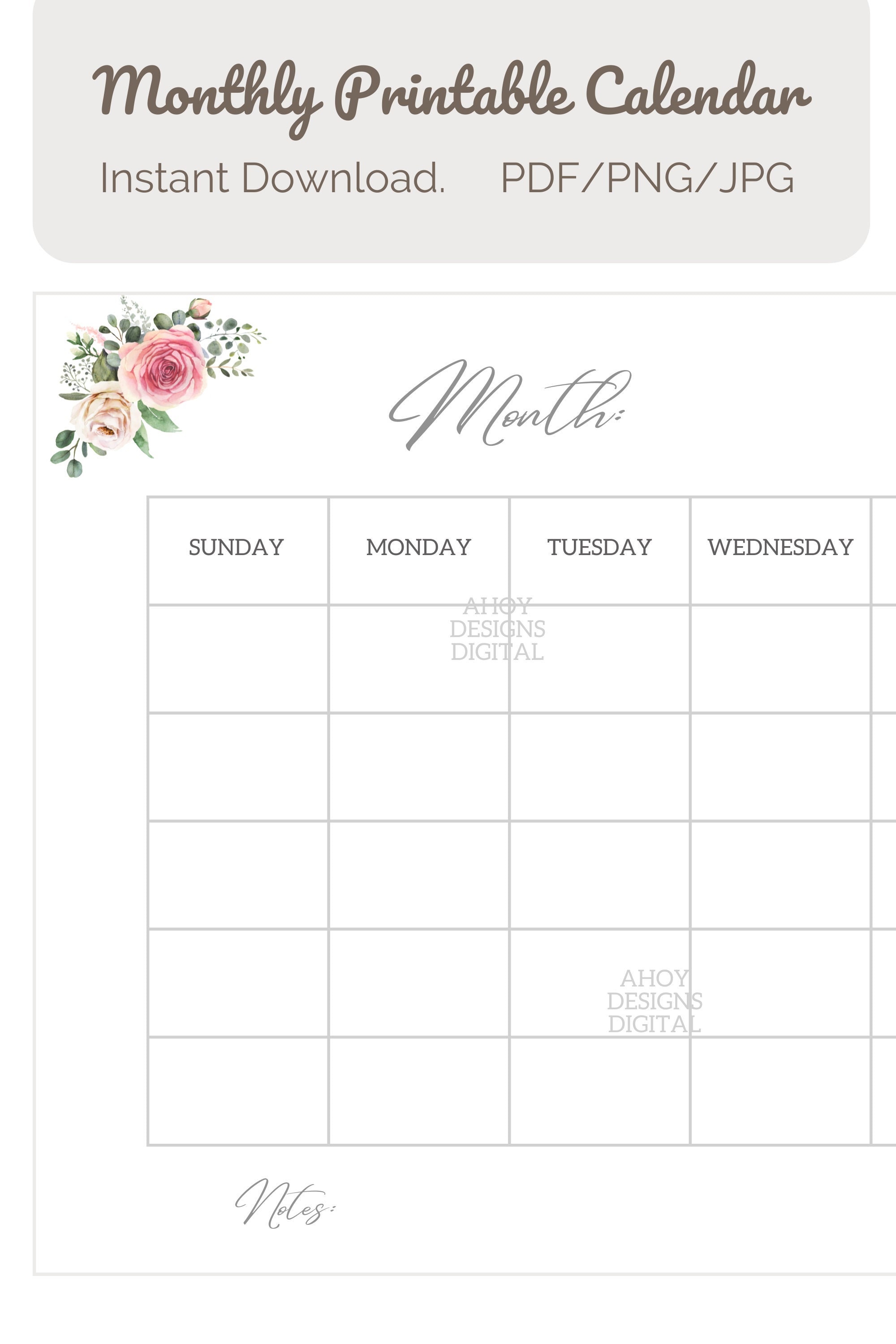 Personalised Wedding Calendar | Month Calendar | Printable Personalised ...