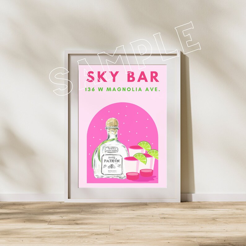 Retro Auburn Alabama Bar Posters Set of 6, DIGITAL DOWNLOAD, Colorful ...