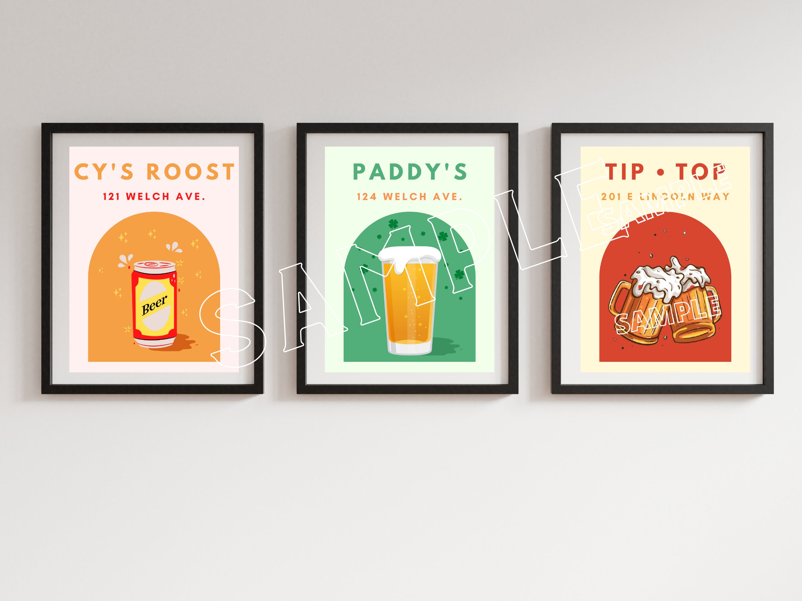 Retro Iowa State Bar Posters Set of 6 DIGITAL DOWNLOAD - Etsy