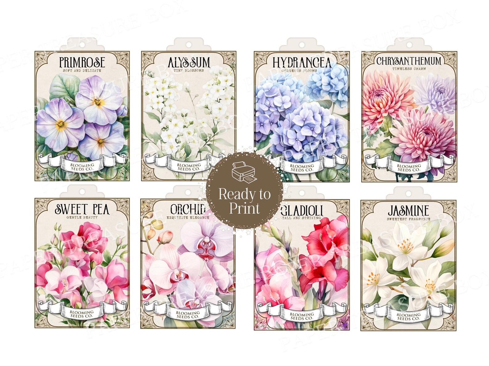 Vintage Flower Seed Packets | Printable Floral Journal Cards | Junk ...