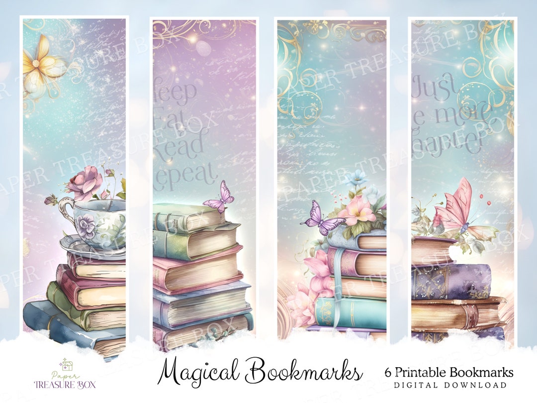 Printable Fantasy Bookmarks for Junk Journal & Book Lovers - Whimsical ...