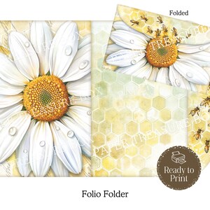 Honey Bee Folio Kit | Bees & Daisies Junk Journal | Printable Folio ...
