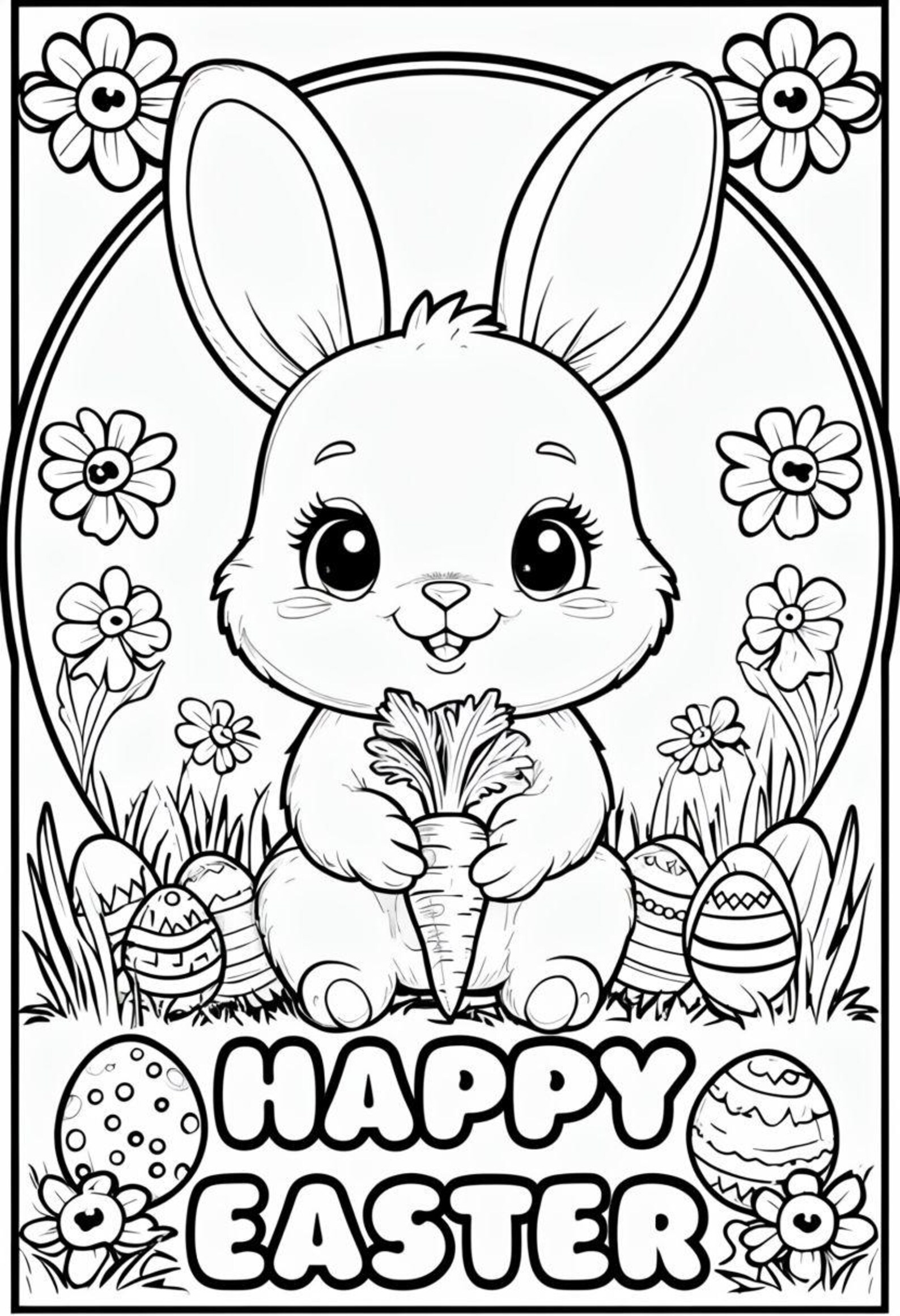 6 Cute Easter Animal Coloring Pages - Etsy