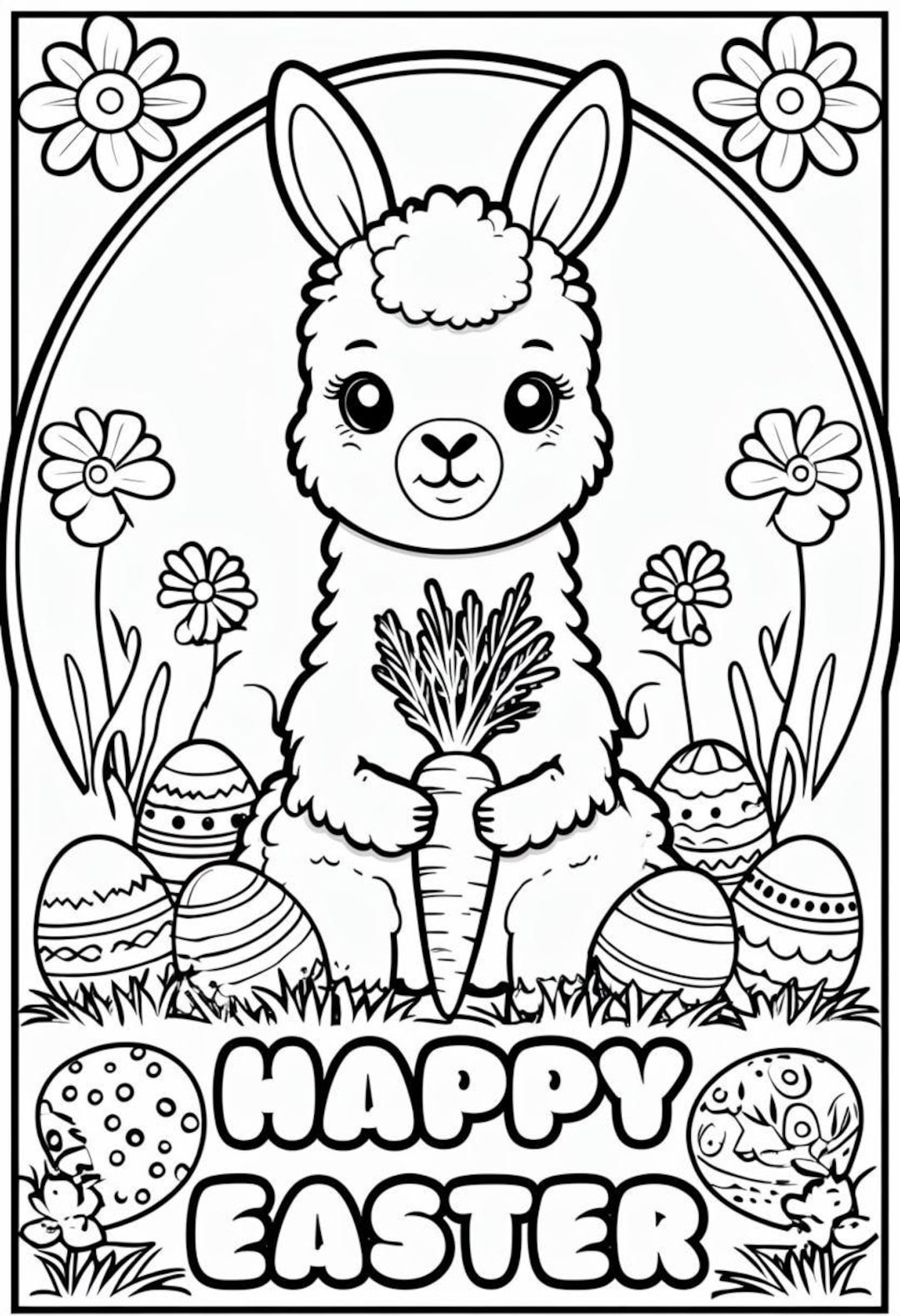 6 Cute Easter Animal Coloring Pages - Etsy