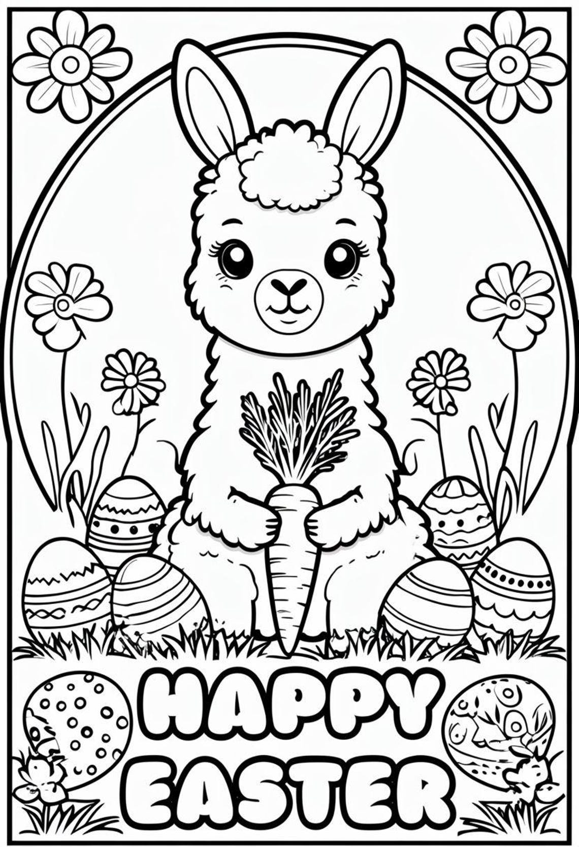 6 Cute Easter Animal Coloring Pages - Etsy