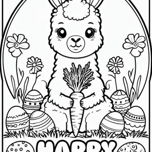 6 Cute Easter Animal Coloring Pages - Etsy
