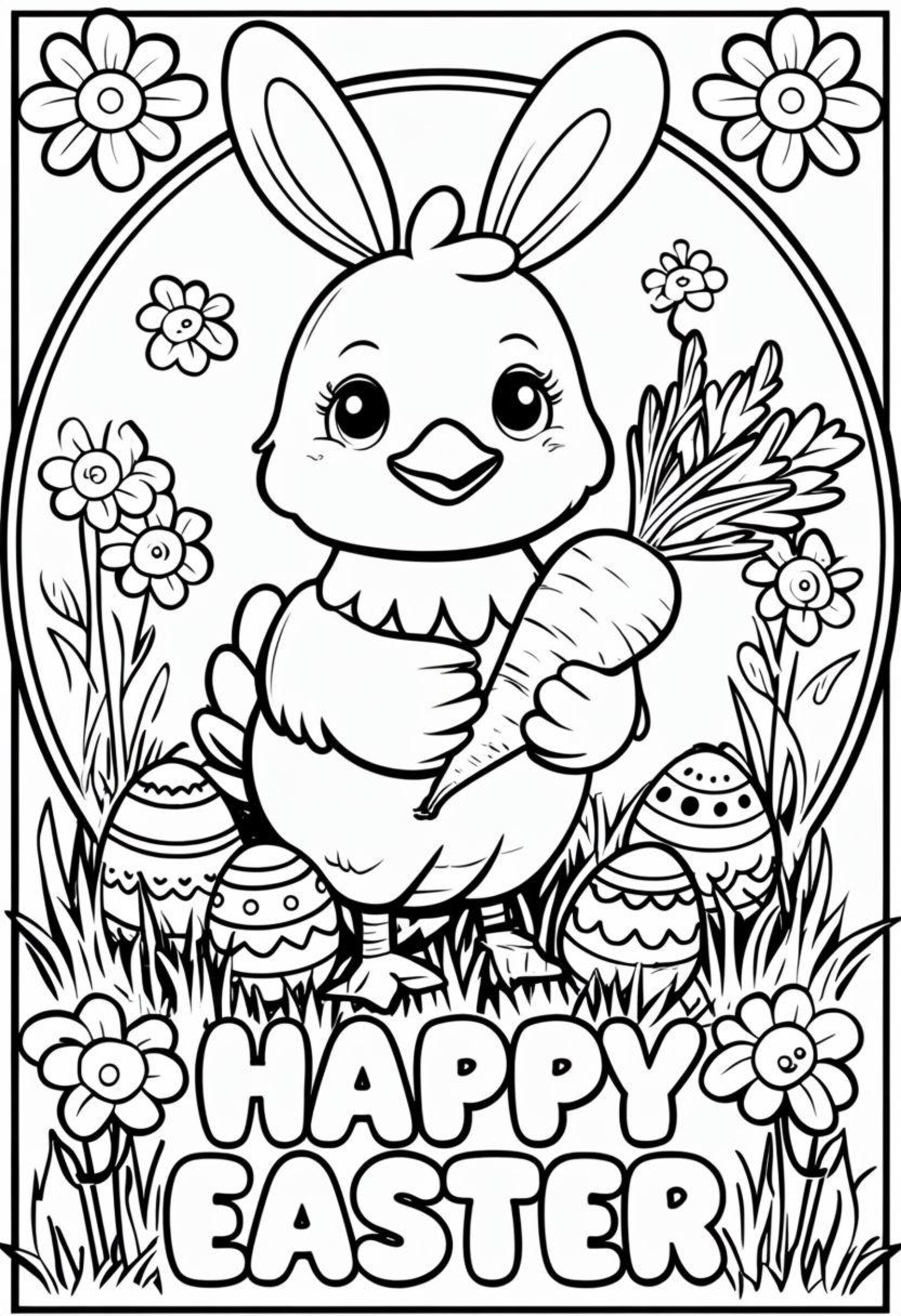 6 Cute Easter Animal Coloring Pages - Etsy