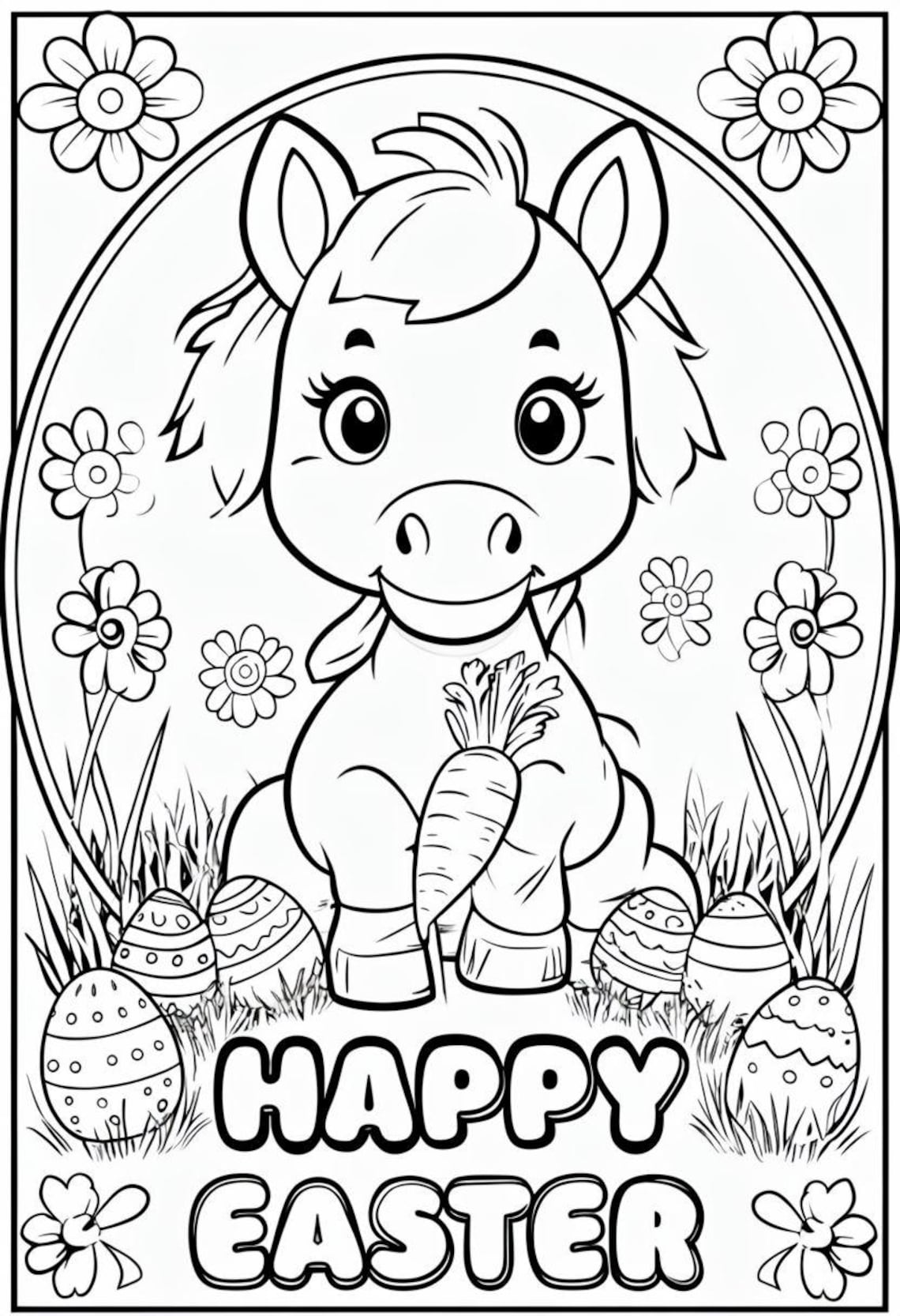 6 Cute Easter Animal Coloring Pages - Etsy