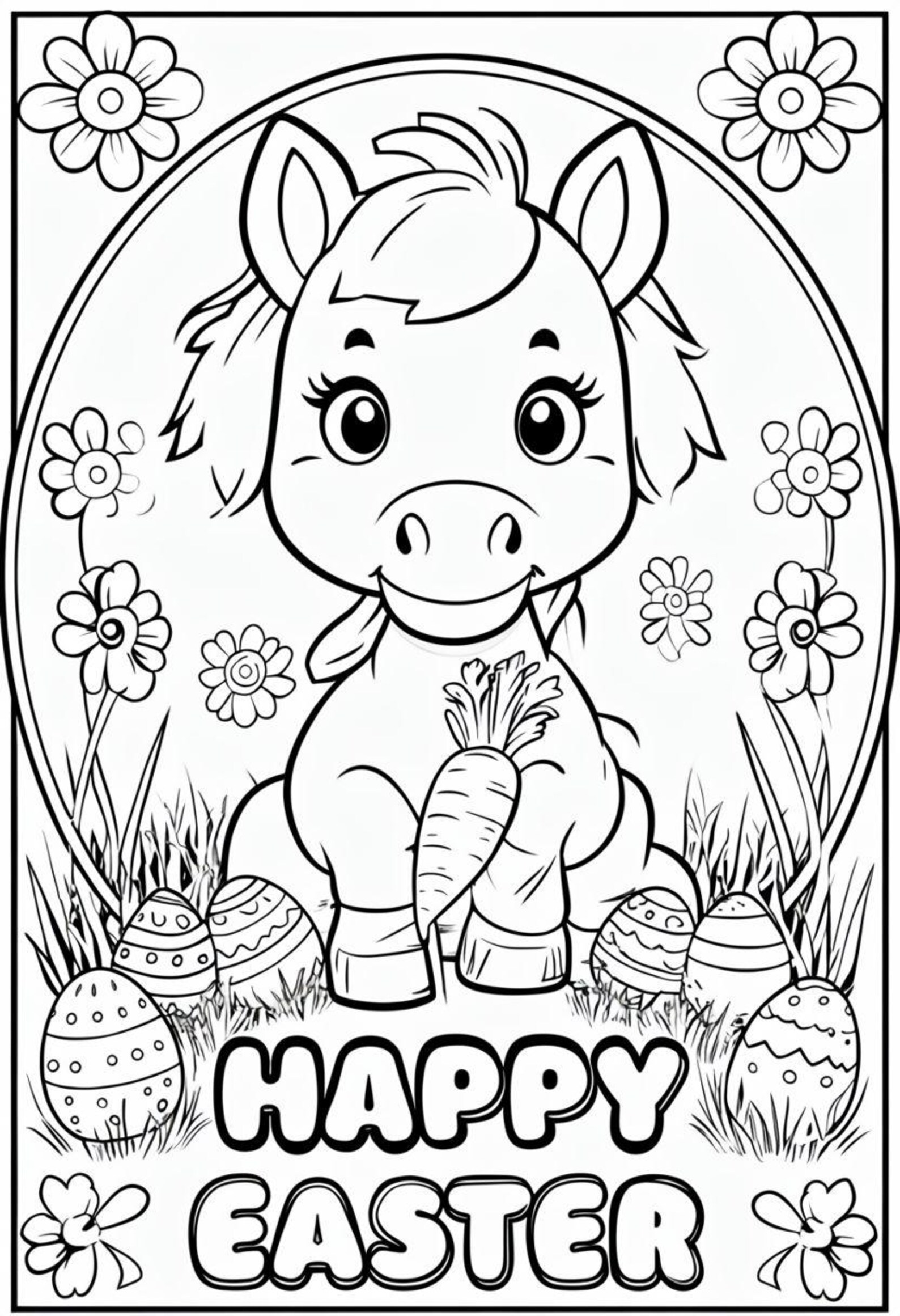 6 Cute Easter Animal Coloring Pages - Etsy