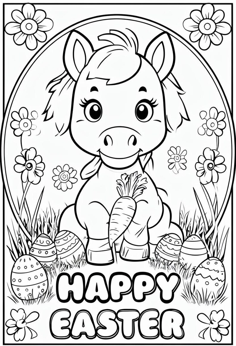 6 Cute Easter Animal Coloring Pages - Etsy