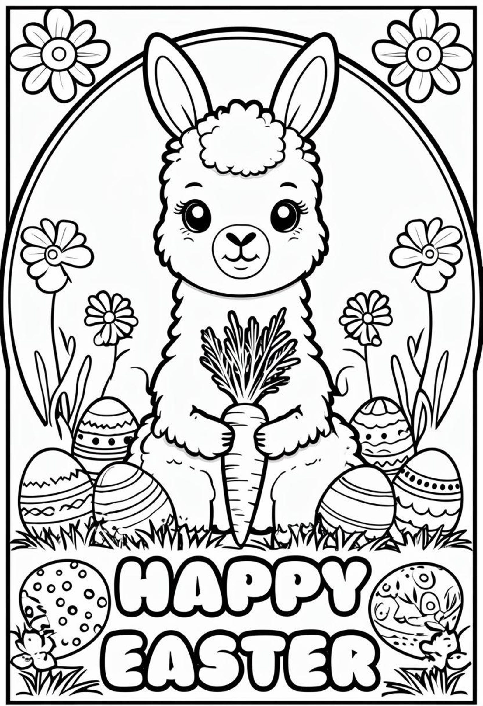 6 Cute Easter Animal Coloring Pages - Etsy