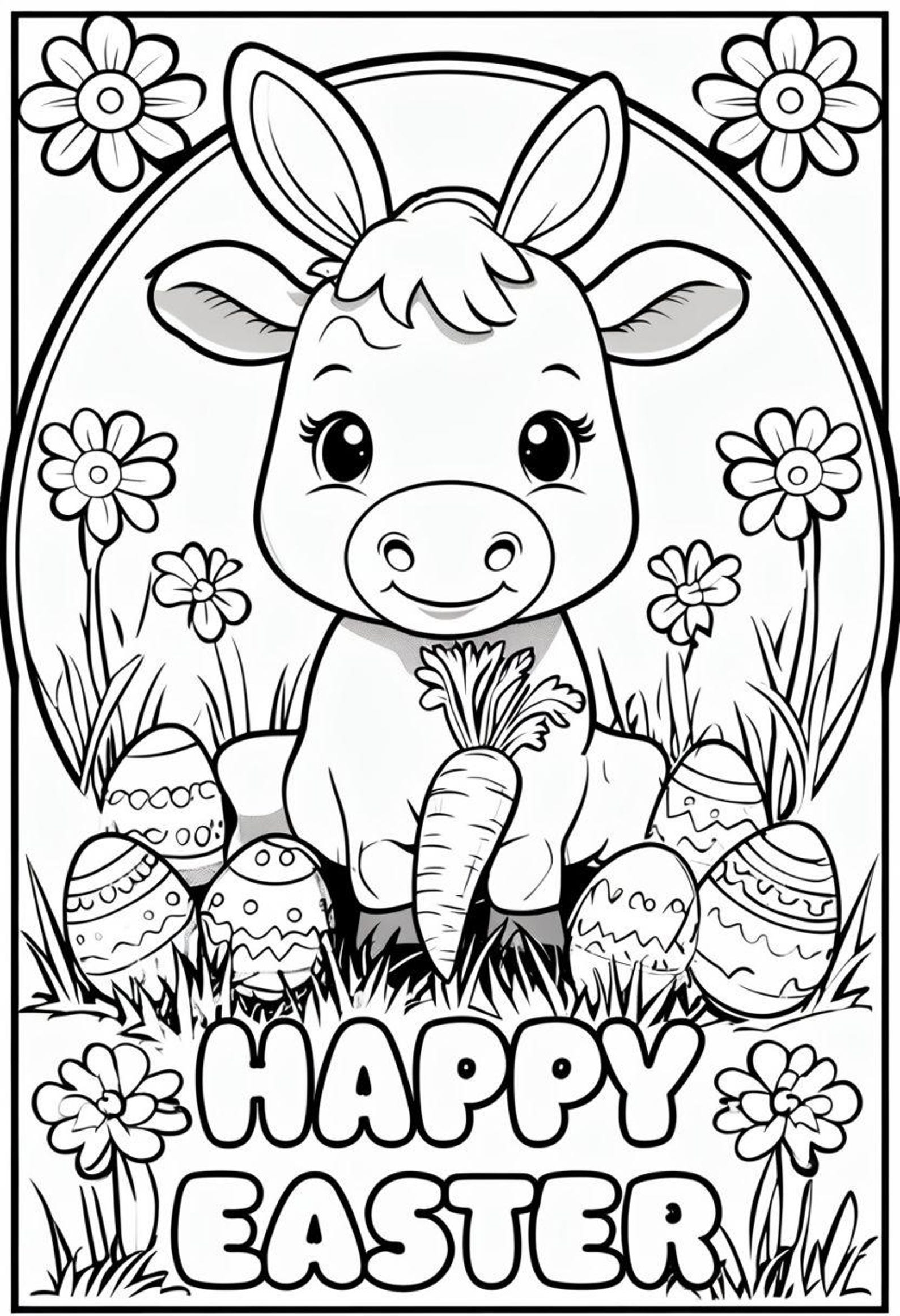 6 Cute Easter Animal Coloring Pages - Etsy