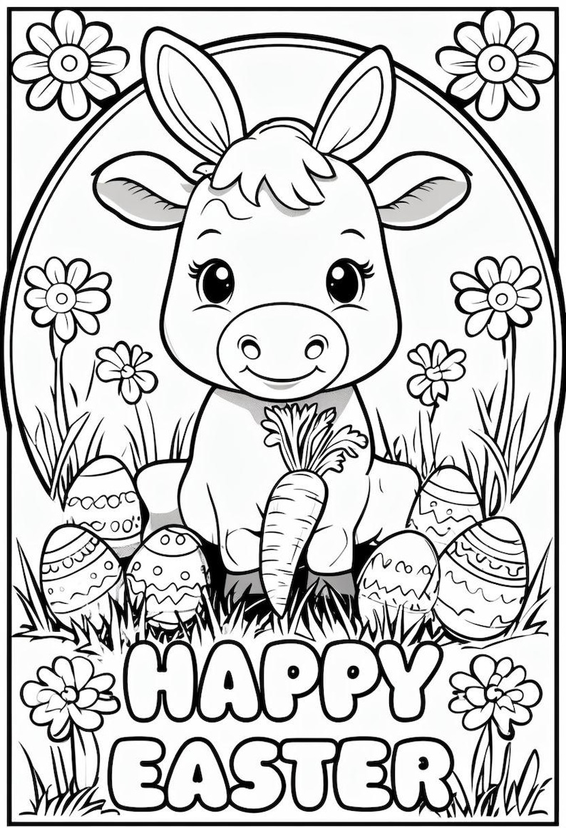 6 Cute Easter Animal Coloring Pages - Etsy