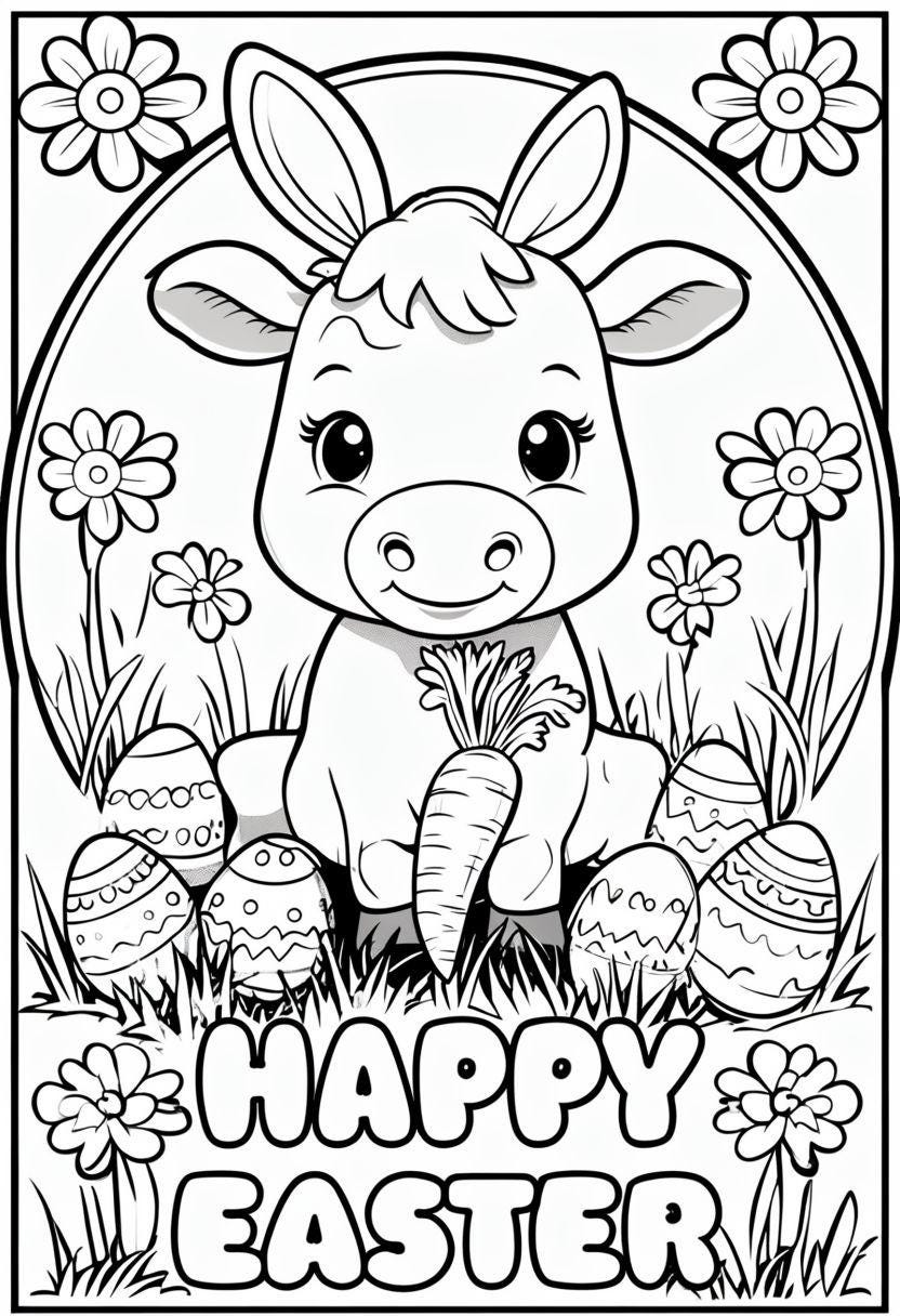 6 Cute Easter Animal Coloring Pages - Etsy