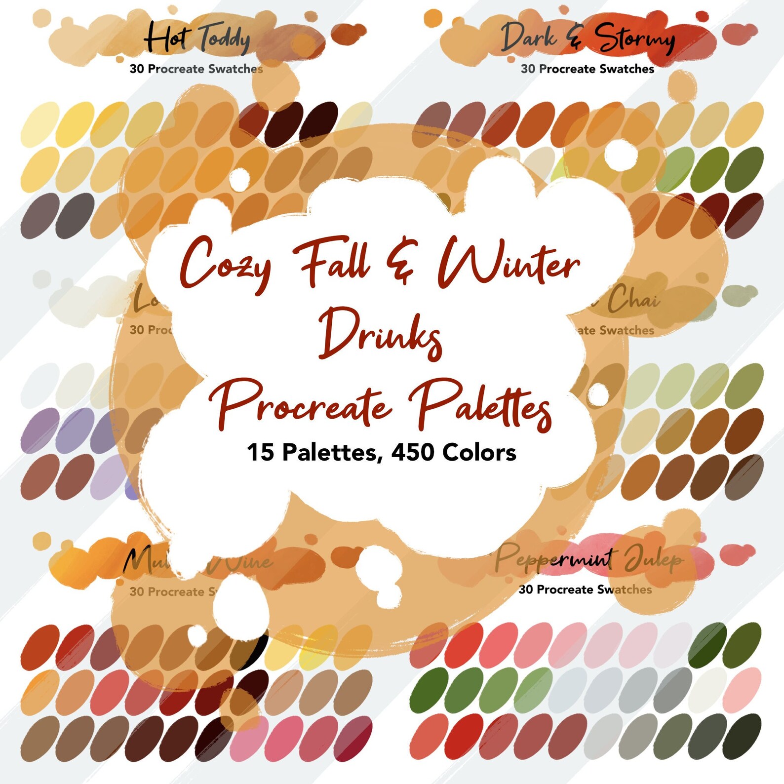 Fall Winter Procreate Color Palette Bundle - Etsy