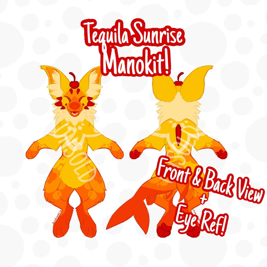 Tequila Sunrise Manokit Furry Character Adopt Fursuit Ref Sheet - Etsy