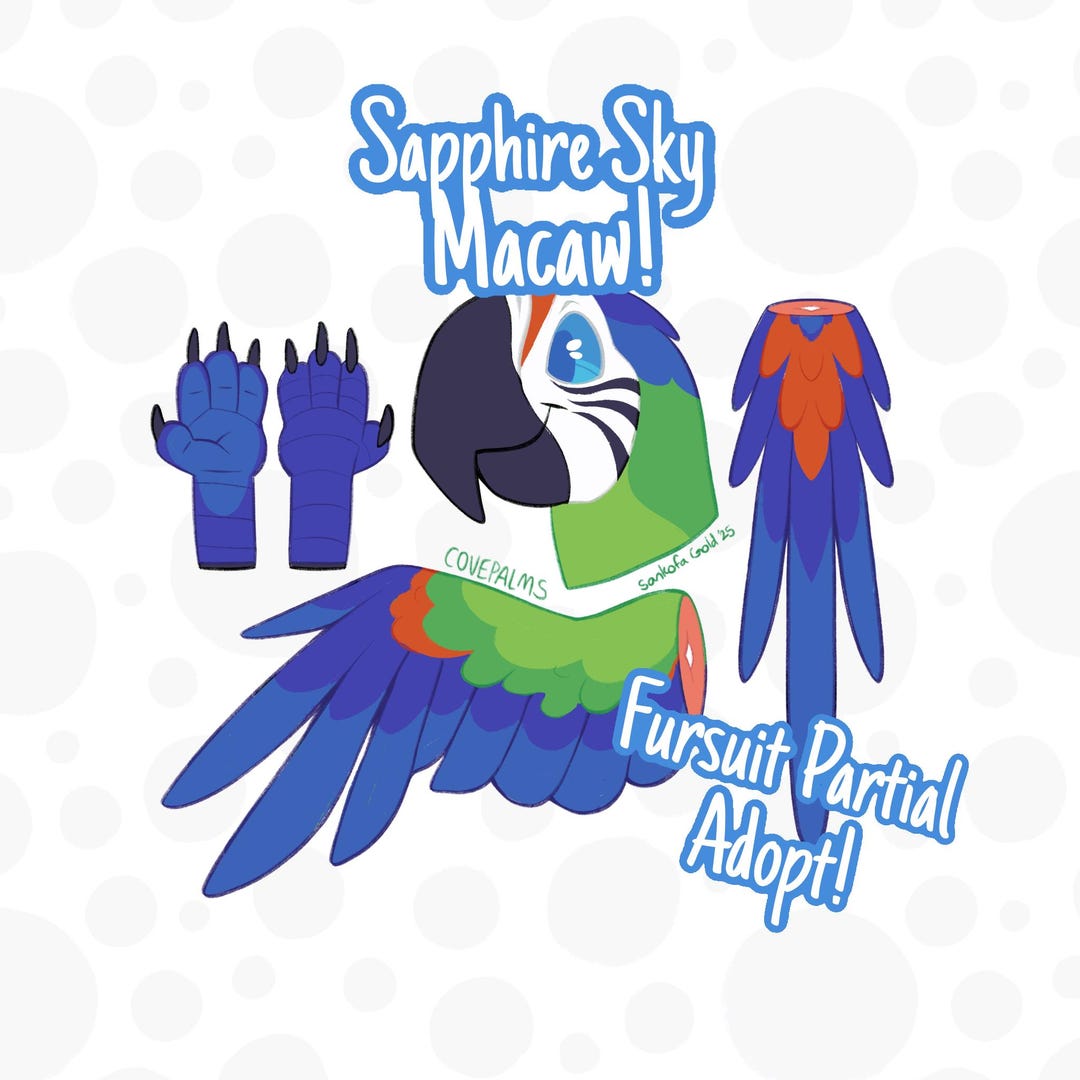 Sapphire Sky Macaw Furry Partial Adopt - Etsy