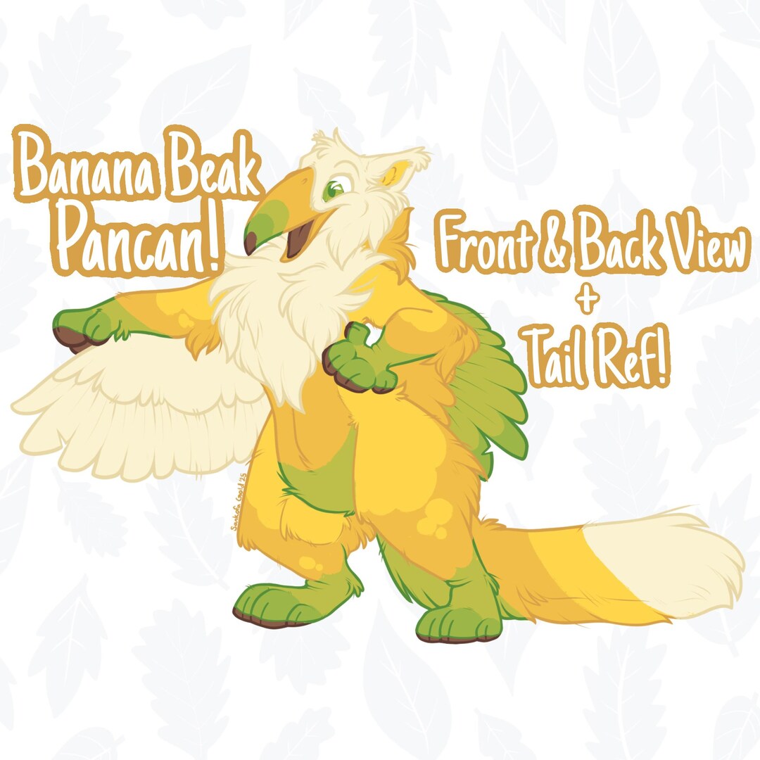 Banana Beak Pancan Furry Character Adopt Fursuit Ref Sheet - Etsy