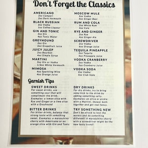 Alcohol ABC Cocktail List of Drink Recipes, Printable Bar Menu, Digital ...