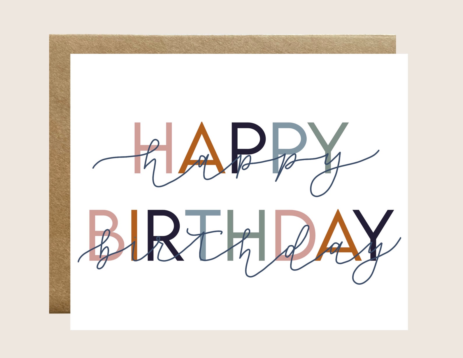 Happy Birthday Card Modern Happy Birthday Card Recycled | Etsy