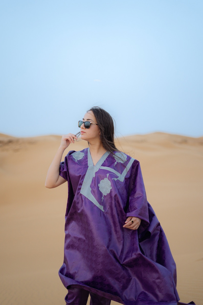 Large African Desert Agbada Boubou, Gandoura Kaftan Moroccan Dress ...