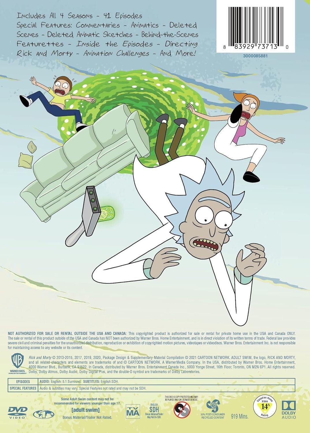 Rick and Morty: Seasons 1-4 DVD - Etsy