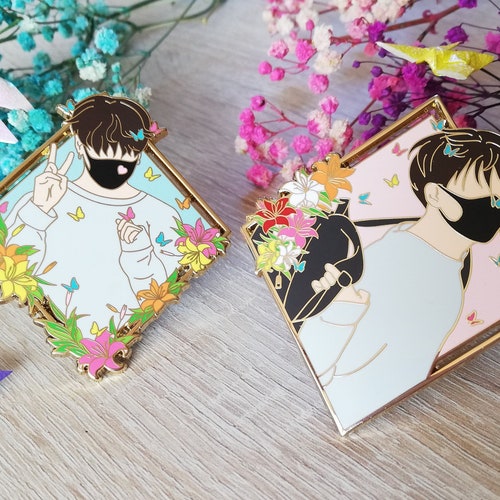 BTS Jungkook JK Hard Enamel Pin Badge Metal Purple Gold Mic - Etsy UK