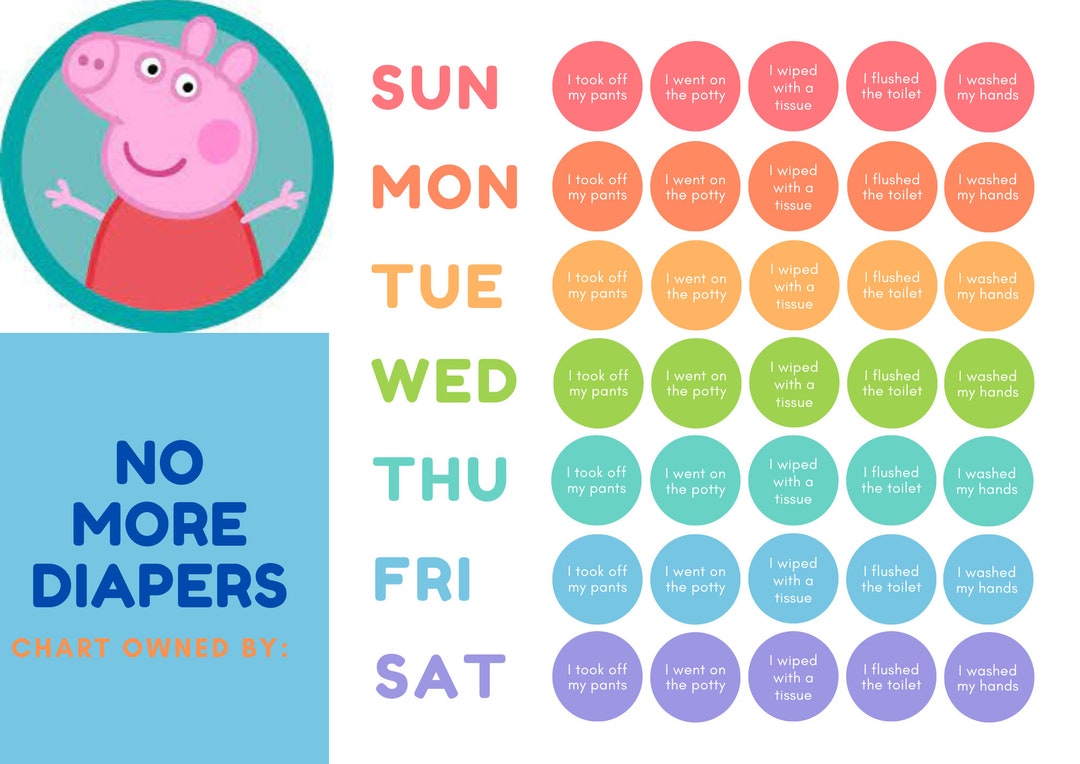 Peppa Pig Potty Training Chart - Etsy